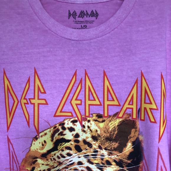 Def Leppard | Shirts | Def Leppard Hysteria Oversized Pink Tee Shirt ...